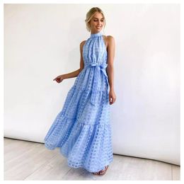 BlauWave Maxikleid Damen Hängender Ausschnitt Maxikleid (1-tlg.