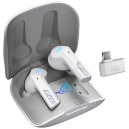 ASUS ROG Cetra True Wireless Speednova Gaming In Ear Kopfhörer Bluetooth® Stereo Weiß Noise Cancelling Ladecase