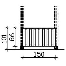 Skan Holz Brüstung Deckelschalung 150 x 84 cm, Douglasie, natur