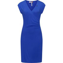 Ragwear Etuikleid Crupi figurbetontes Sommerkleid mit Raffung an der Taille, blau