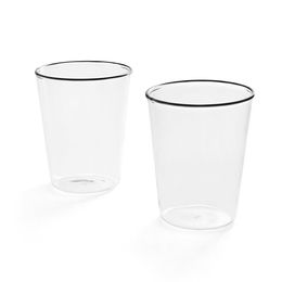 Hay - Rim Glas, klar mit schwarzem Rand (2er-Set)