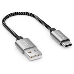 deleyCON 0,15m USB-C Kabel Nylon Ladekabel Datenkabel USB Typ C Handy USB-Kabel