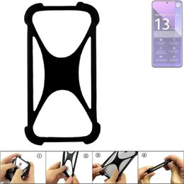 K-S-Trade Handyhülle für Xiaomi Redmi Note 13 Pro+, Handy-Hülle Schutz-Hülle Silikon Bumper TPU Softcase Smartphone, schwarz