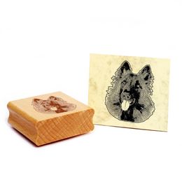 Dekolando Stempel Motivstempel Tervueren Stempel Hund Holzstempel 41 x 48 mm