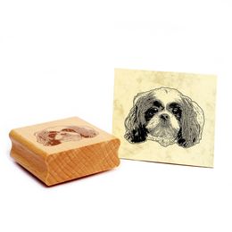 Dekolando Stempel Motivstempel Shih Tzu Stempel Hund Holzstempel 48 x 36 mm