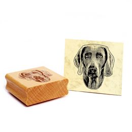 Dekolando Stempel Motivstempel Waimaraner Stempel Hund Holzstempel 44 x 48 mm