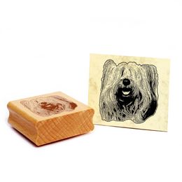 Dekolando Stempel Motivstempel Skye Terrier Stempel Hund Holzstempel 46 x 48 mm