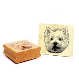Dekolando Stempel Motivstempel West Highland White Terrier Stempel Hund Holzstempel 46