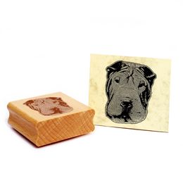 Dekolando Stempel Motivstempel Shar Pei Stempel Hund Holzstempel 40 x 48 mm