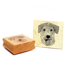 Dekolando Stempel Motivstempel Sealyhem Terrier Stempel Hund Holzstempel 43 x 48 mm
