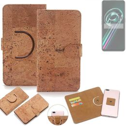 K-S-Trade Handyhülle für Realme 9 Pro Plus, Handy-Hülle Schutz-Hülle Handyhülle Schutzhülle Korkhülle, braun|schwarz