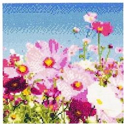 buttinette Diamantenstickerei-Set "Blumen", 25 x 25 cm