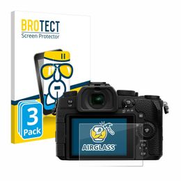 BROTECT Displayschutzglas Schutzglas für Panasonic Lumix DC-G91, 3 Stück, Schutzfolie Display Schutz Glas Folie klar, weiß