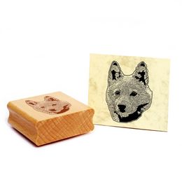 Dekolando Stempel Motivstempel Finnen Spitz Stempel Hund Holzstempel 36 x 48 mm