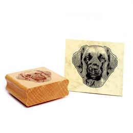 Dekolando Stempel Motivstempel Leonberger Stempel Hund Holzstempel 48 x 46 mm
