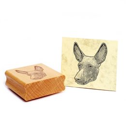 Dekolando Stempel Motivstempel Podenco Canario Stempel Hund Holzstempel 38 x 48 mm