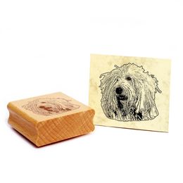 Dekolando Stempel Motivstempel Komondor Stempel Hund Holzstempel 48 x 45 mm