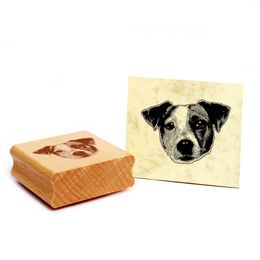 Dekolando Stempel Motivstempel Jack Russel Terrier Kopf Stempel Hund Holzstempel 48 x 36
