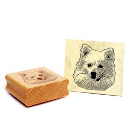 Dekolando Stempel Motivstempel Grossspitz Stempel Hund Holzstempel 46 x 48 mm