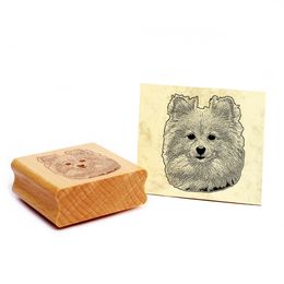 Dekolando Stempel Motivstempel Kleinspitz Stempel Hund Holzstempel 43 x 48 mm