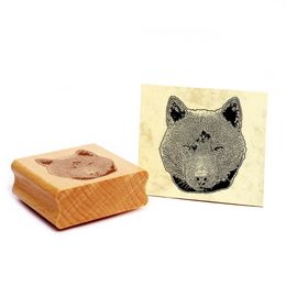 Dekolando Stempel Motivstempel Kai Hund Stempel Hund Holzstempel 43 x 48 mm