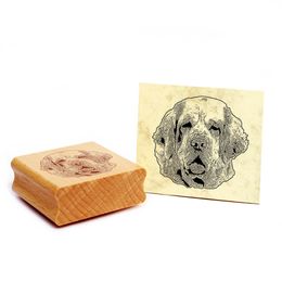 Dekolando Stempel Motivstempel Clumber Spaniel Stempel Hund Holzstempel 48 x 46 mm