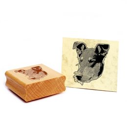 Dekolando Stempel Motivstempel Kurzhaarcollie Stempel Hund Holzstempel 41 x 48 mm