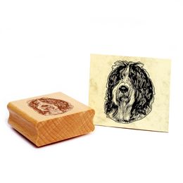Dekolando Stempel Motivstempel Schapendoes Stempel Hund Holzstempel 39 x 48 mm