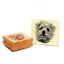 Dekolando Stempel Motivstempel Norfolk Terrier Stempel Hund Holzstempel 46 x 48 mm