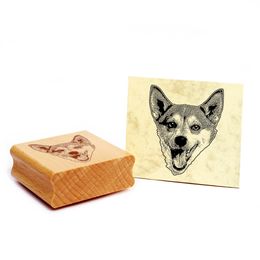 Dekolando Stempel Motivstempel Norwegischer Lundehund Stempel Hund Holzstempel 41 x 48