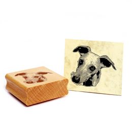 Dekolando Stempel Motivstempel Greyhound Stempel Hund Holzstempel 48 x 44 mm