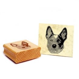 Dekolando Stempel Motivstempel Australian Cattle Dog Stempel Hund Holzstempel 39 x 48 m