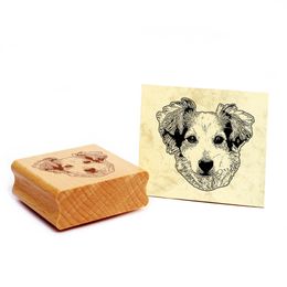 Dekolando Stempel Motivstempel Alopekis Kokoni Stempel Hund Holzstempel 48 x 45 mm