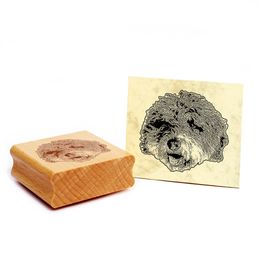 Dekolando Stempel Motivstempel Lagotto Romagnolo Stempel Hund Holzstempel 48 x 45 mm