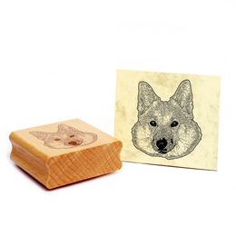 Dekolando Stempel Motivstempel Norwegische Buhund Stempel Hund Holzstempel 43 x 48 mm