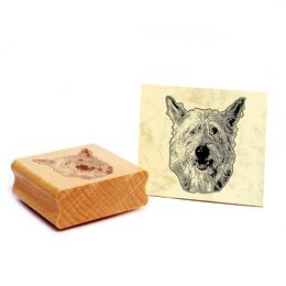 Dekolando Stempel Motivstempel Berger de Picardie Stempel Hund Holzstempel 39 x 48 mm