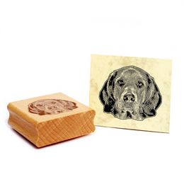 Dekolando Stempel Motivstempel Polnische Bracke Stempel Hund Holzstempel 48 x 42 mm