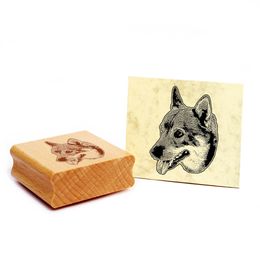 Dekolando Stempel Motivstempel Schwedischer Wallhund Stempel Hund Holzstempel 37 x 48 m
