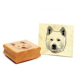 Dekolando Stempel Motivstempel Korea Jindo Dog Stempel Hund Holzstempel 37 x 48 mm