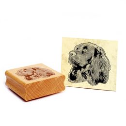 Dekolando Stempel Motivstempel Deutsch Langhaar Stempel Hund Holzstempel 48 x 48 mm