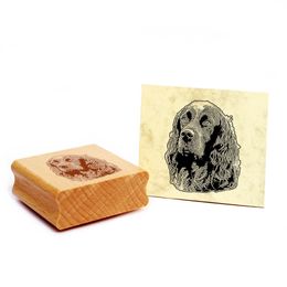 Dekolando Stempel Motivstempel Epagneul Picard Stempel Hund Holzstempel 38 x 48 mm