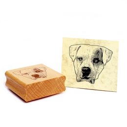 Dekolando Stempel Motivstempel American Bulldog Stempel Hund Holzstempel 48 x 44 mm