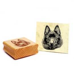 Dekolando Stempel Motivstempel Schipperke Stempel Hund Holzstempel 41 x 48 mm