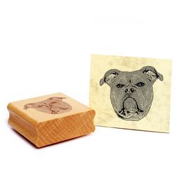 Dekolando Stempel Motivstempel Old English Bulldog Stempel Hund Holzstempel 48 x 43 mm