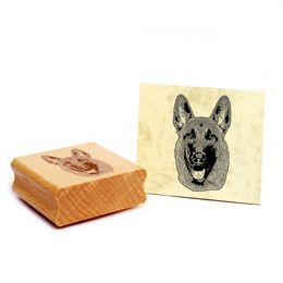 Dekolando Stempel Motivstempel Belgischer Schäferhund Malinois Stempel Hund Holzstempel