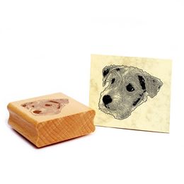 Dekolando Stempel Motivstempel Kromfohrländer Stempel Hund Holzstempel 48 x 42 mm