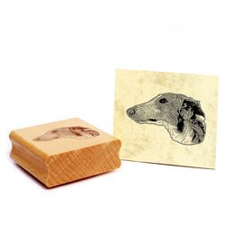 Dekolando Stempel Motivstempel Barsoi Stempel Hund Holzstempel 48 x 31 mm