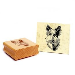Dekolando Stempel Motivstempel Altdeutscher Schäferhund Stempel Hund Holzstempel 30 x 4