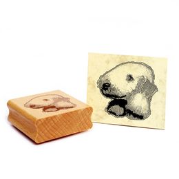 Dekolando Stempel Motivstempel Bedlington Terrier Stempel Hund Holzstempel 48 x 46 mm