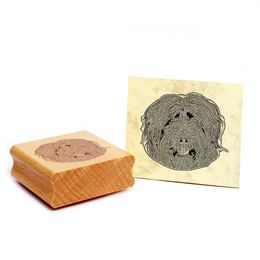 Dekolando Stempel Motivstempel Katalanischer Schäferhund Stempel Hund Holzstempel 48 x